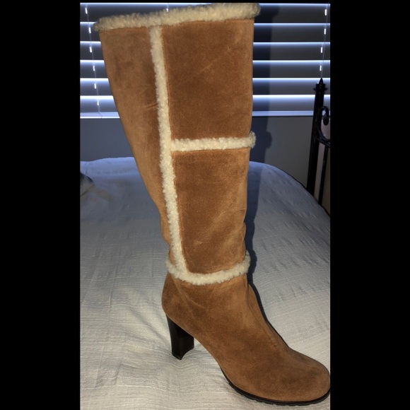 Stuart Weitzman | Shoes | Stuart Weitzman Tan Real Shearling Boots ...